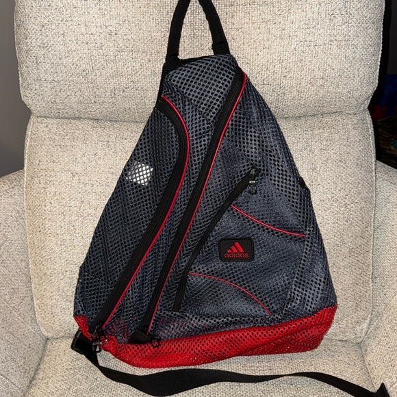 adidas | Accessories | Adidas Mesh Sling Backpack Like New Never ...